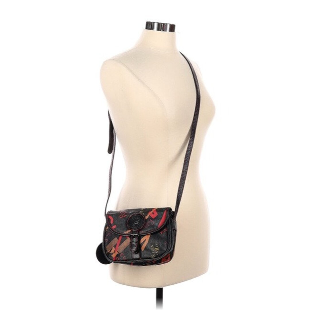 Carlos Falchi Sport Black Multi Color Graphic Leather Cross Body Bag - Etsy