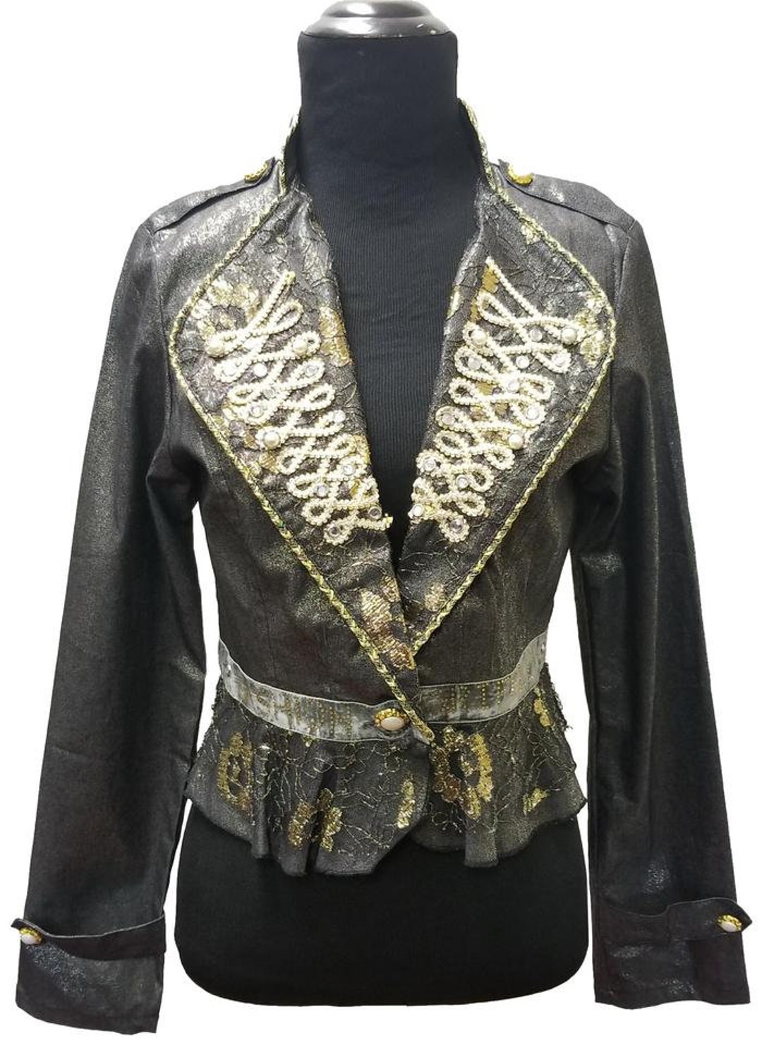 GRIFFLIN PARIS Metallic Art to Wear Embroidered Rhinestone/pearls ...