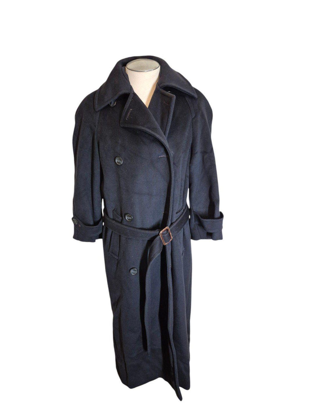 Calvin Klein VTG Wool Dress Coat Double Breasted Long Wool Coat Belted ...