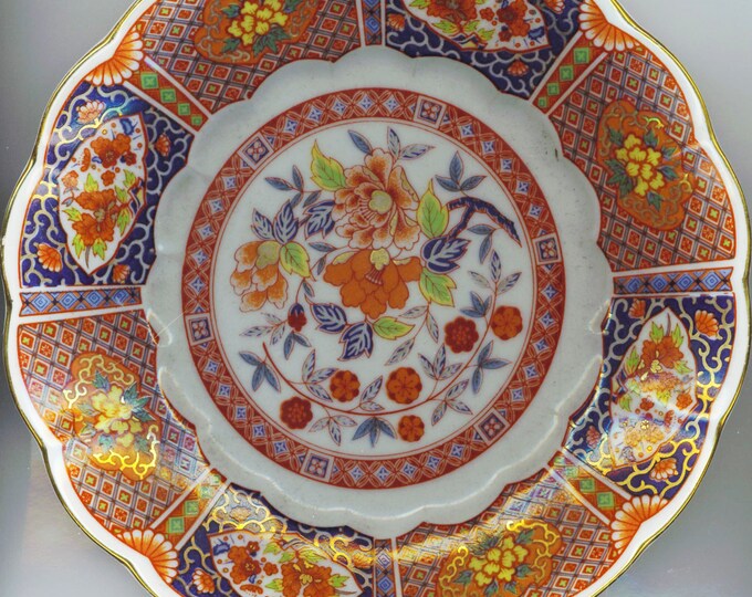 Vintage Plate Made in Japan. Marked . Red, Purple, Gold, Navy Blue ...