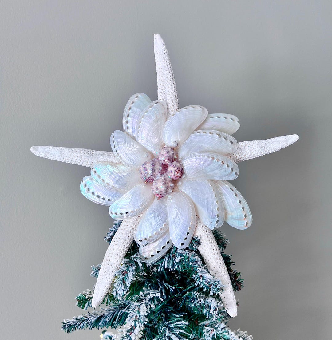 Coastal Christmas Tree Topper, Large Starfish Christmas Tree Topper ...
