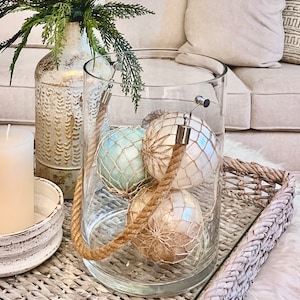 Capiz Shell Net Ball Ornaments, Beach Christmas Shell Ball Ornament ...