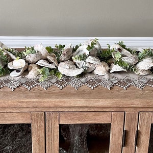 Beach Shell Garland, Oyster Shell Garland, Oyster Shell Table Runner ...