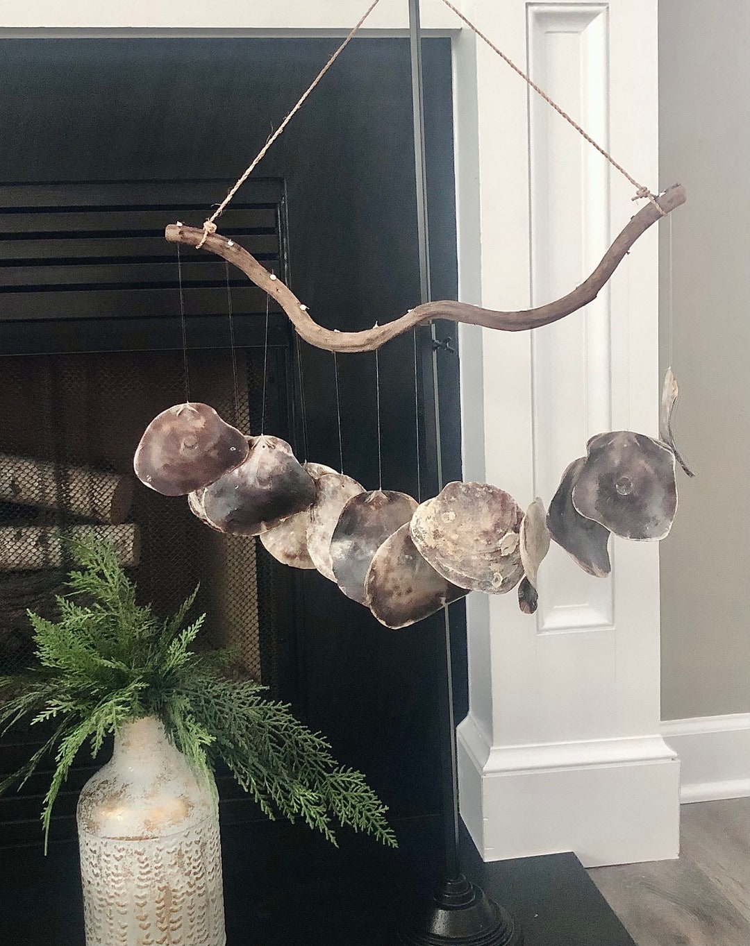 Seashell Wind Chimes, Beach Decor, Beach Wall Art, Coastal Decor, Clam ...