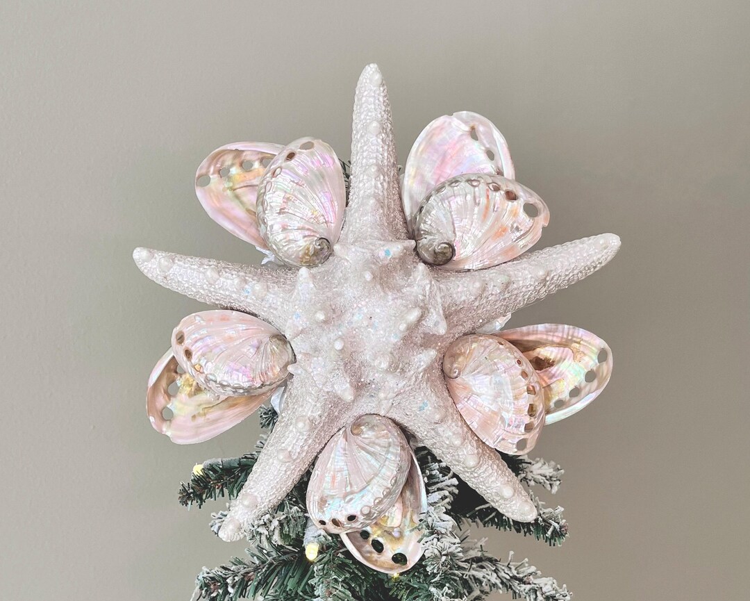 Coastal Christmas Tree Topper, Large Starfish Christmas Tree Topper ...