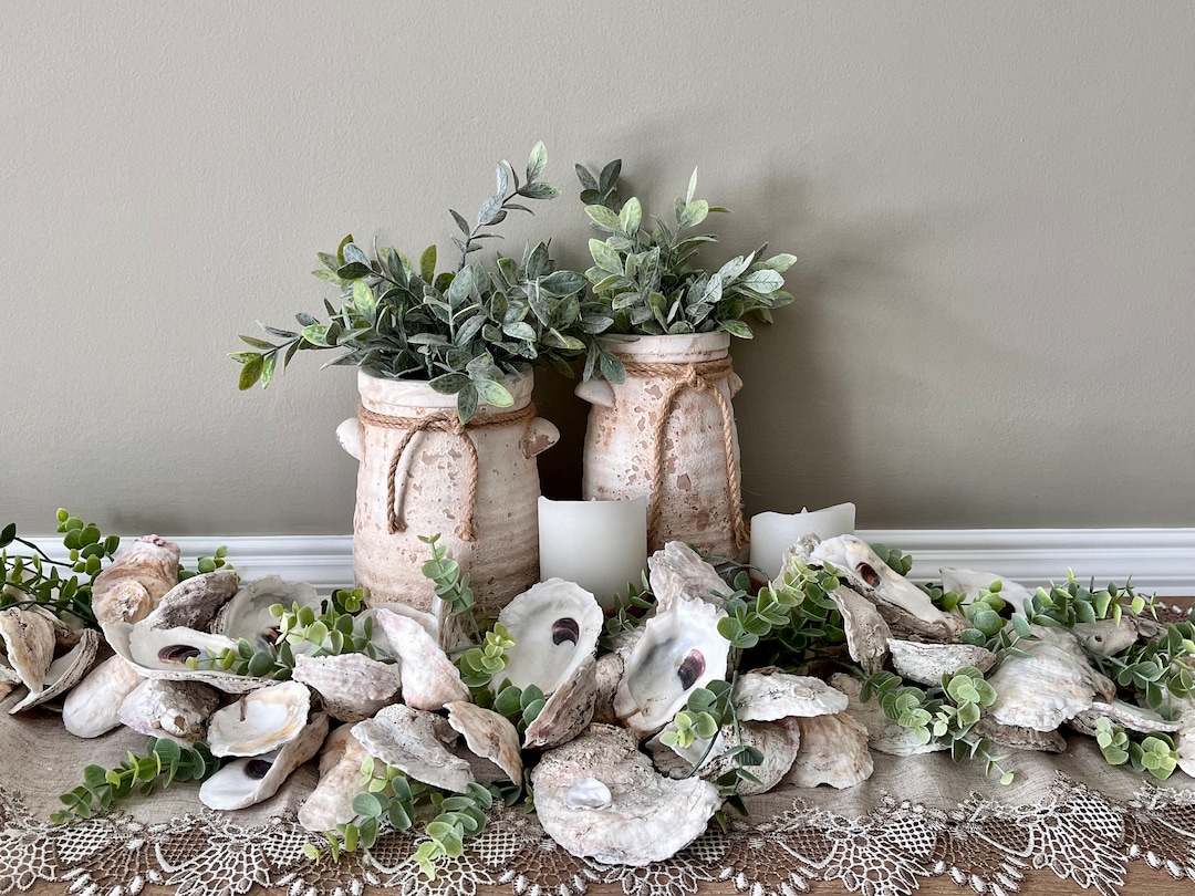 Beach Shell Garland, Oyster Shell Garland, Oyster Shell Table Runner ...