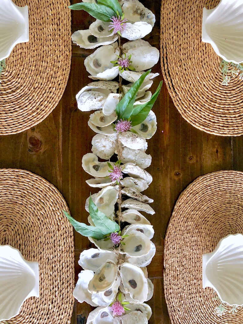Oyster Shells Oyster Garland Table Runner Oyster Shell | Etsy