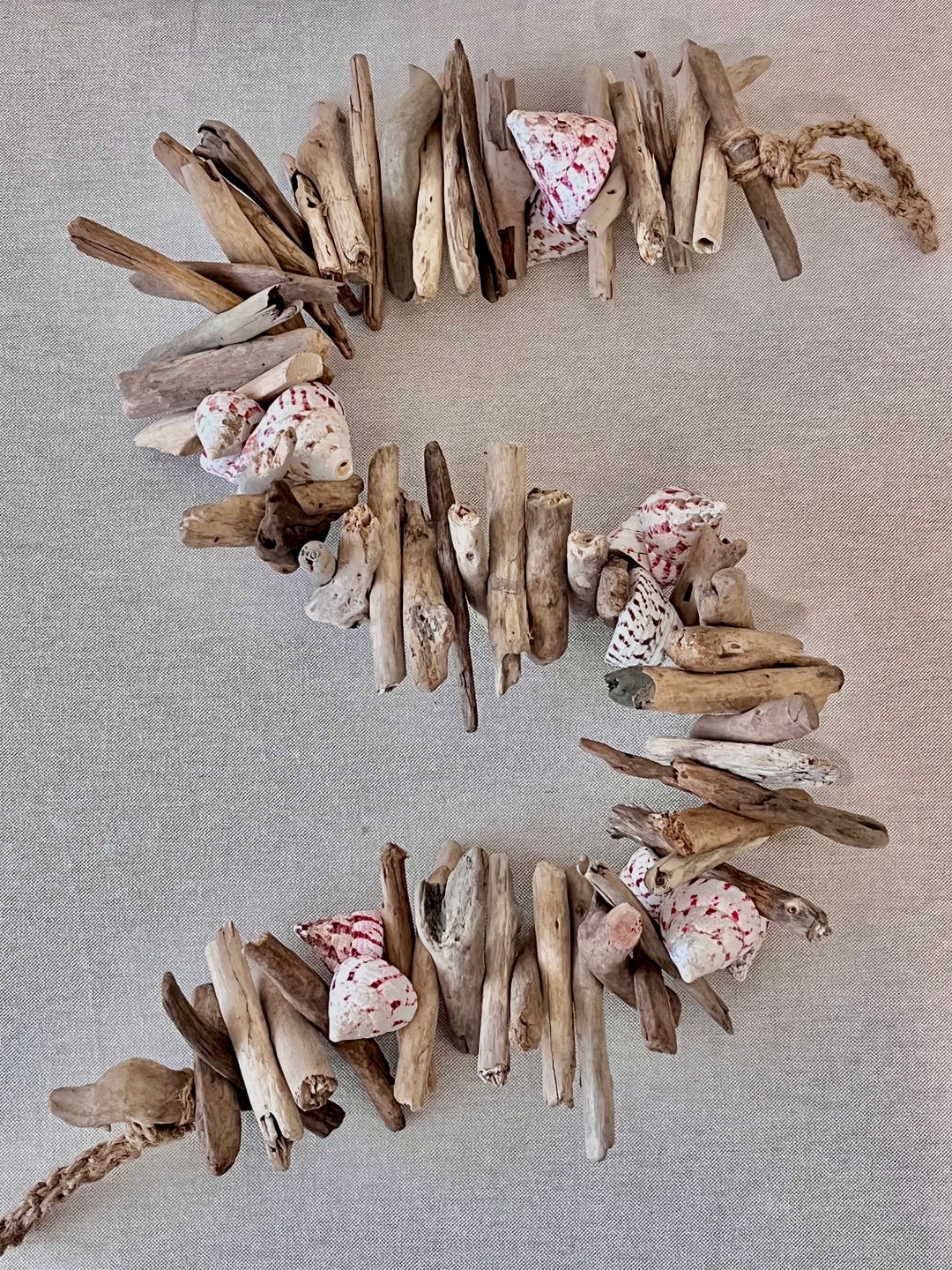 Driftwood Shell Garland, Beach Home Decor, Beach Garland, Driftwood ...