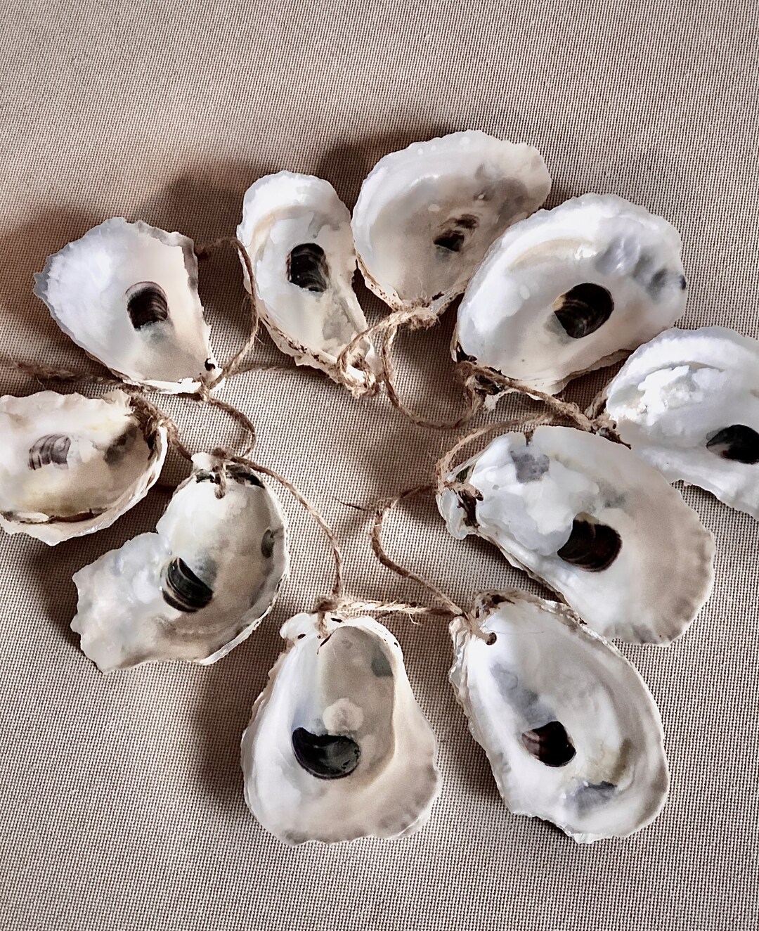 Oyster Shells, Oyster Garland, Beach Garland, Beach Decor, Oyster Shell ...