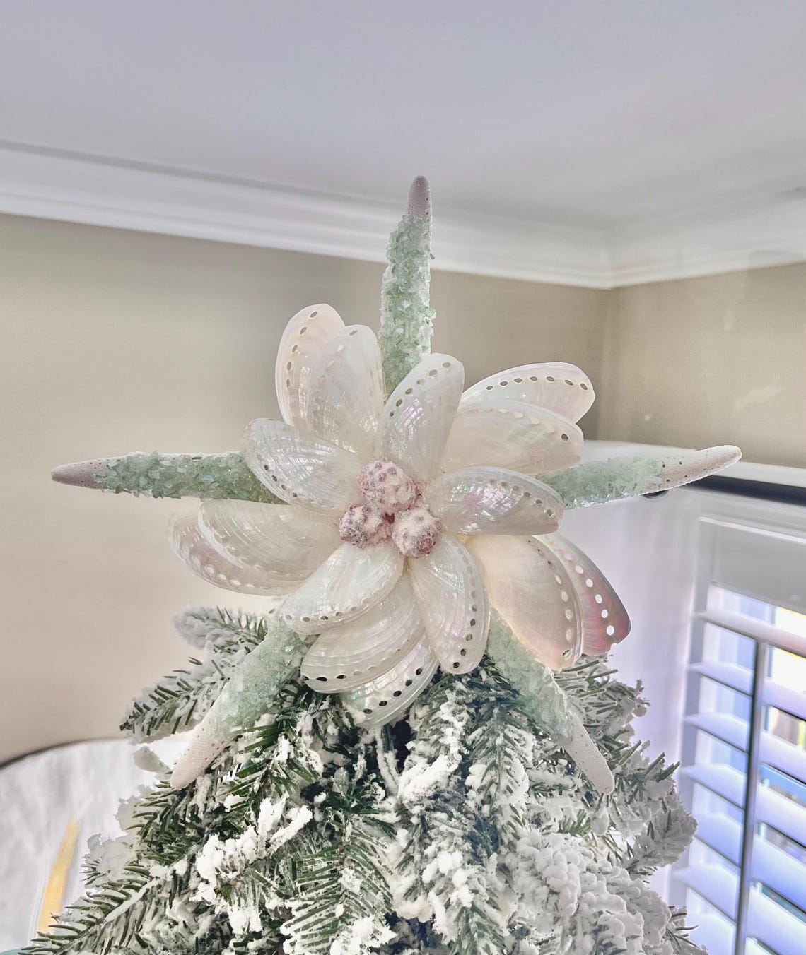 Star Christmas Tree Topper, Large Starfish Christmas Tree Topper, Beach ...
