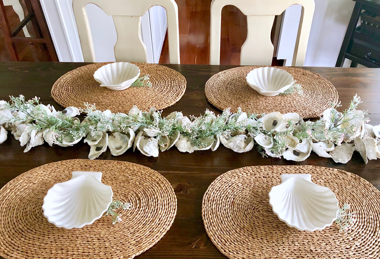 Oyster Shells Oyster Garland Table Runner Oyster Shell | Etsy