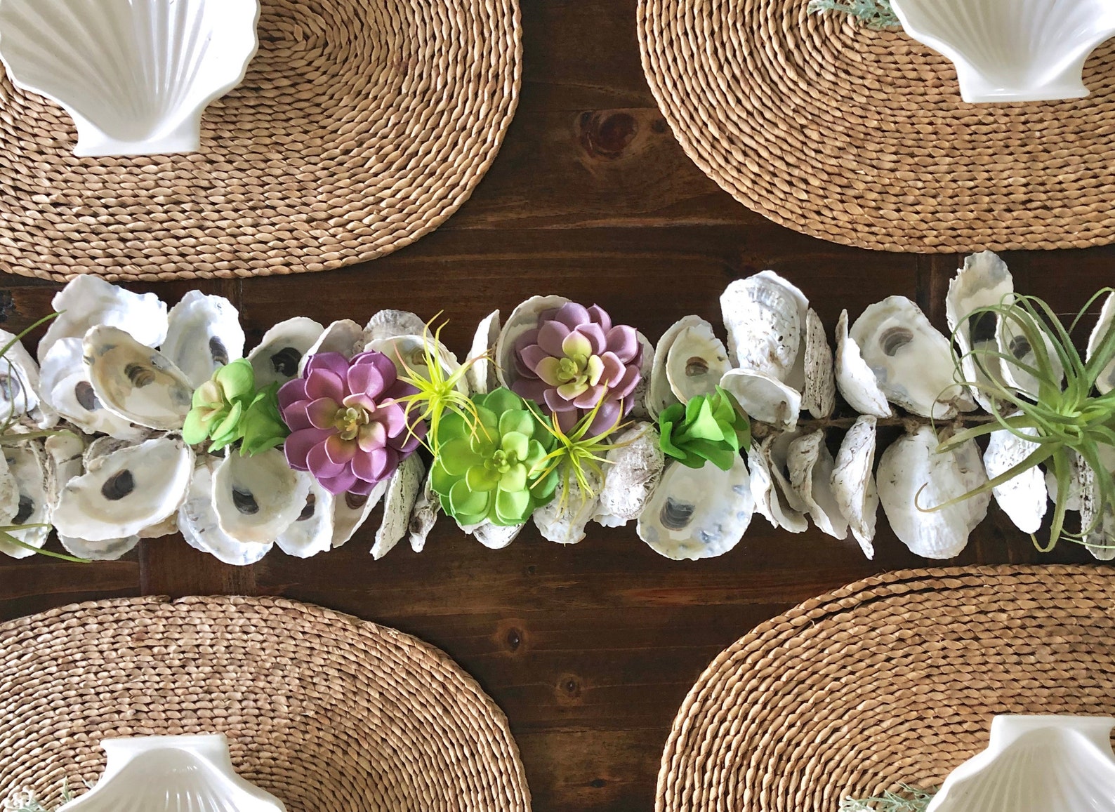 Oyster Shells Oyster Garland Table Runner Oyster Shell | Etsy