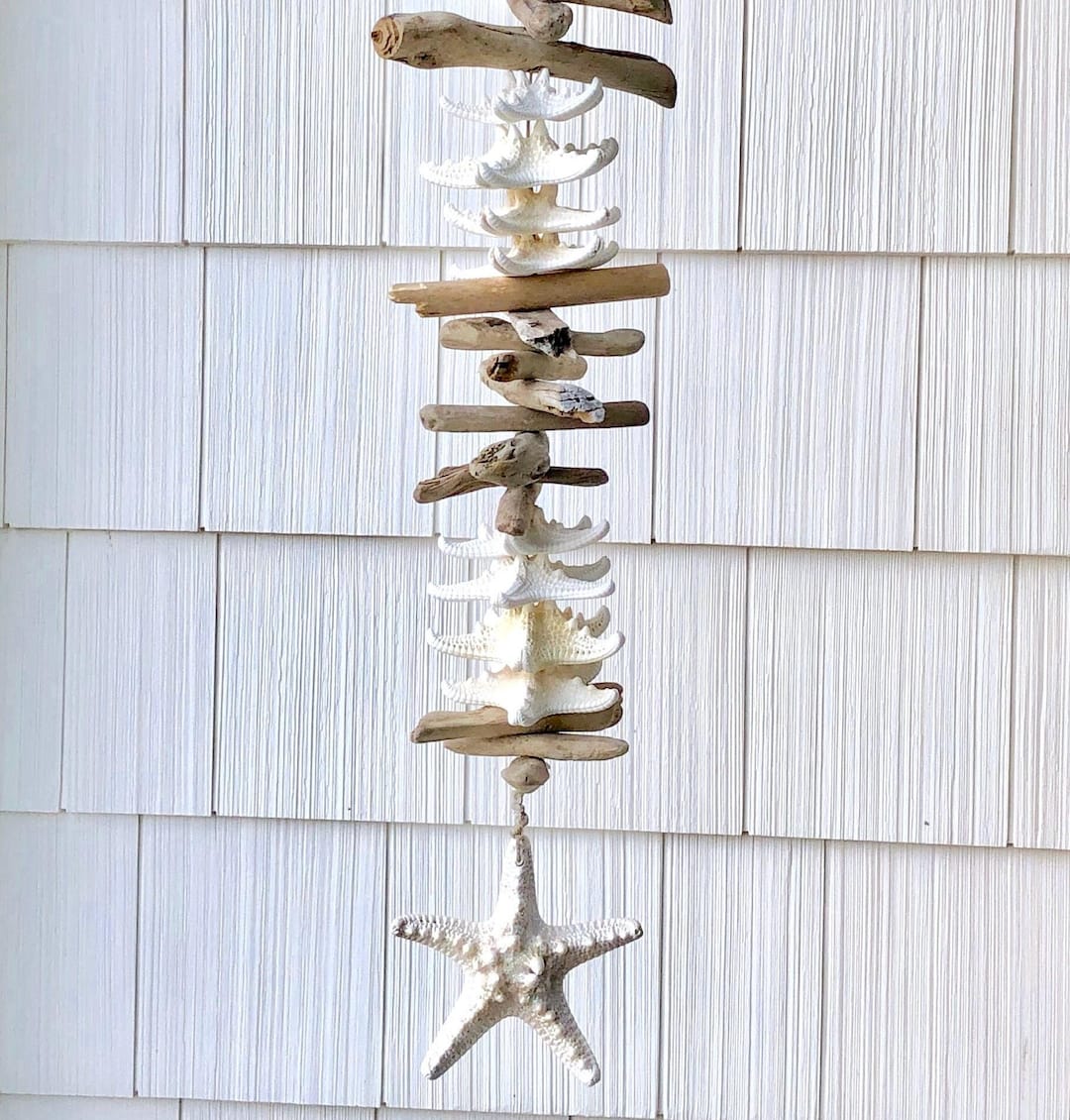 Starfish Driftwood Garland, Beach Home Decor, Driftwood Wall Art ...