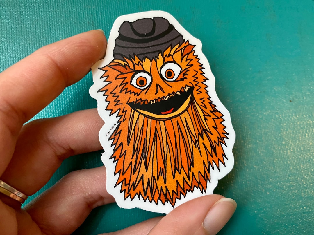 Gritty Vinyl Sticker, Cute Gritty Orange Sticker, Philly Gritty Sticker ...