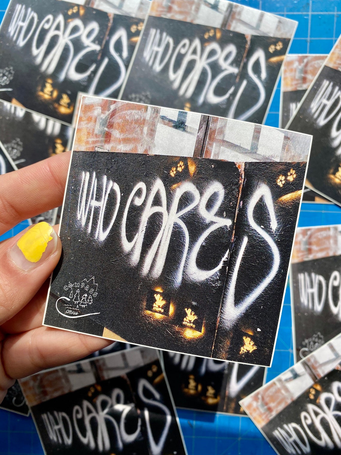 WHO CARES Vinyl Sticker Graffiti Art Who Cares Sticker - Etsy