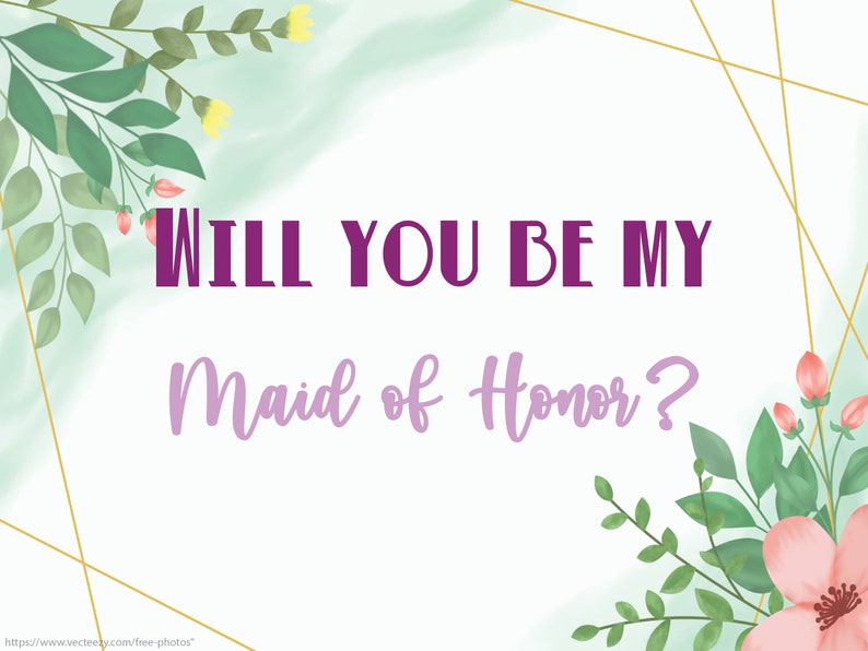 PROPOSAL BOX LABEL | Maid of Honor Label | Digital Box Label | Svg Box ...