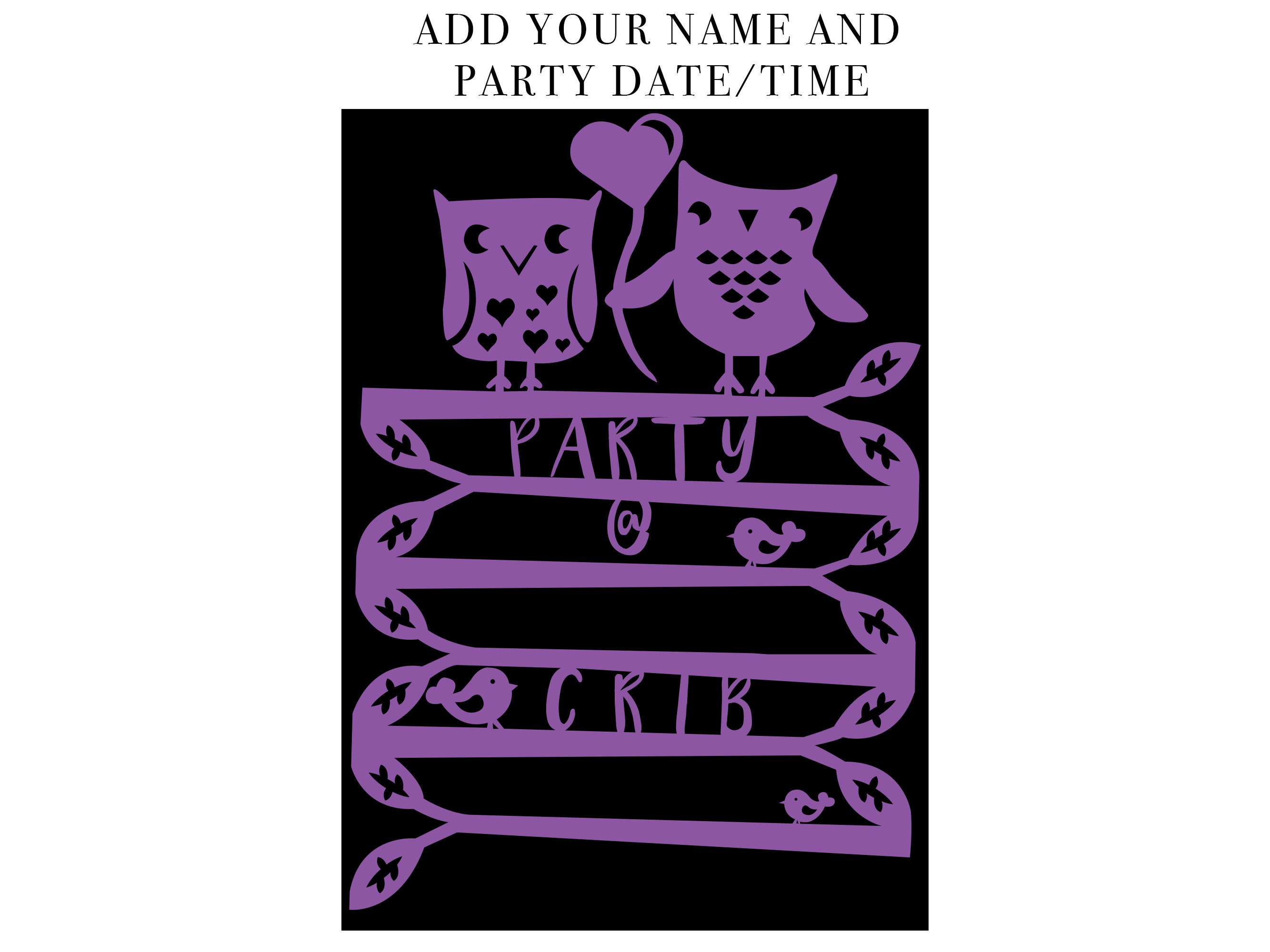 Lasercut Birthday Party Invitation | SVG Eps Dxf | DIY | Cute Party ...