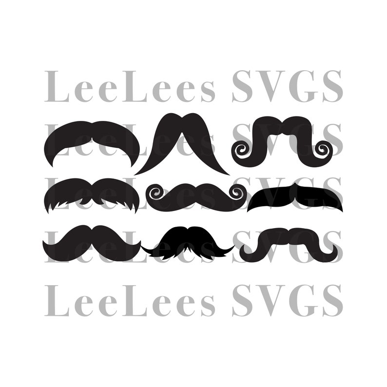 Moustache Vector Set | Digital Download for Party Props & Decor | Make ...