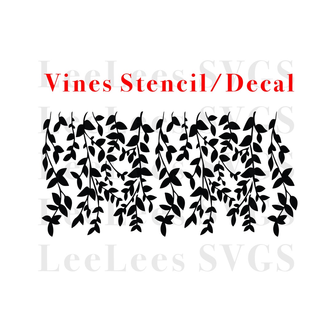Wall Vines Stencil Decal, Paint Room, Leaves Stencil Design, Interior ...