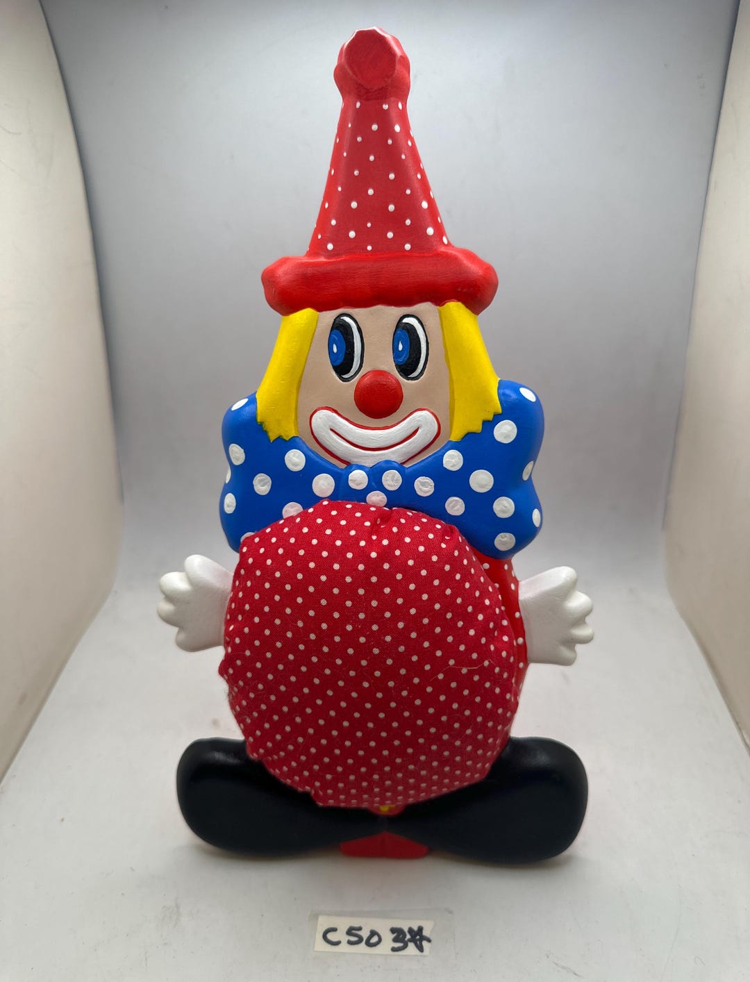 Vintage Clown Pin Cushion Gator Mold Co 1983 Hand Painted Circus Theme ...