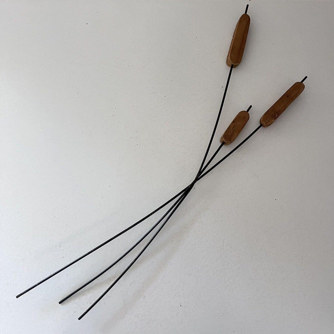 VTG MCM Wood Cattails Wall Hanging 23 - Etsy