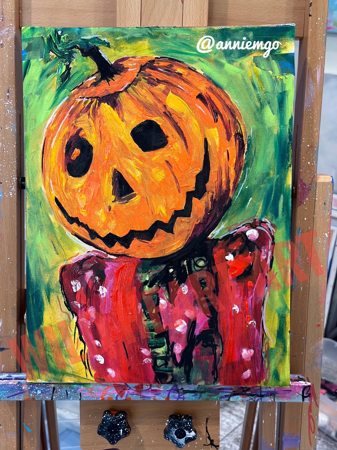 Jack Pumpkinhead / Return to Oz Original Painting 12x16 on Canvas Paper ...