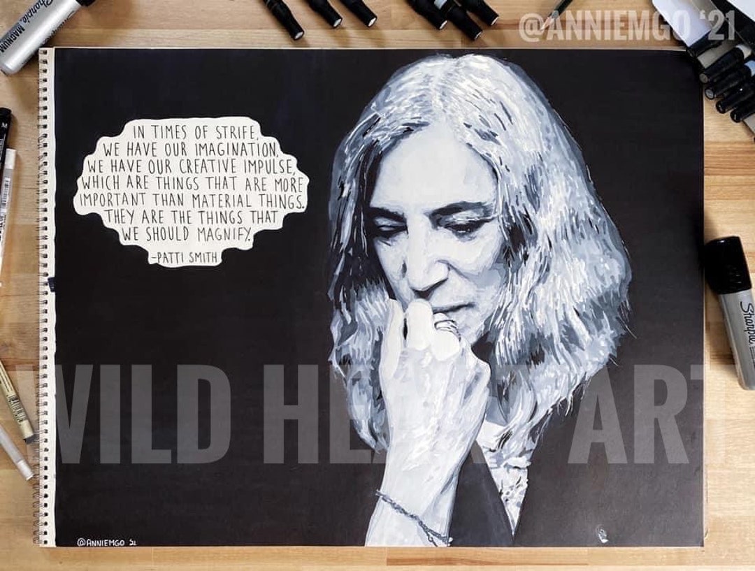 18x24 Patti Smith Drawing - Etsy