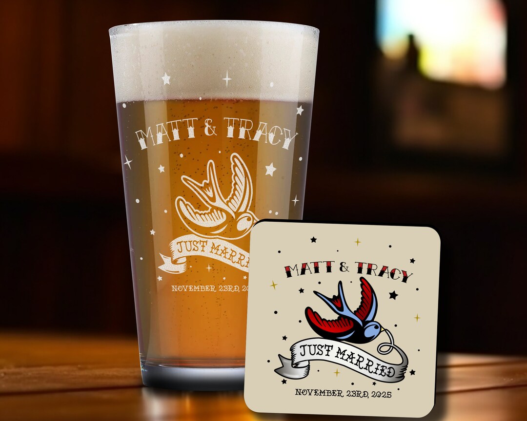Personalized Etched Pint Glass Engraved Beer Drinking Glass Flash Style ...
