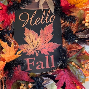 Welcome Fall Wreath, Autumn Door Wreath, Thanksgiving Wreath for Front ...