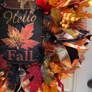 Welcome Fall Wreath, Autumn Door Wreath, Thanksgiving Wreath for Front ...