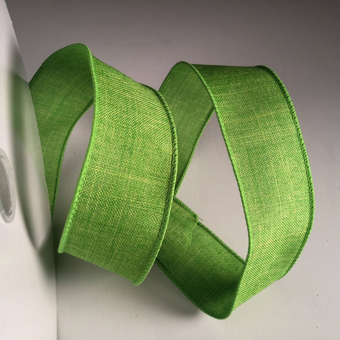 Green Wired Ribbon, Five Yards 1 1/2 Light Green Ribbon, Premium Wired ...