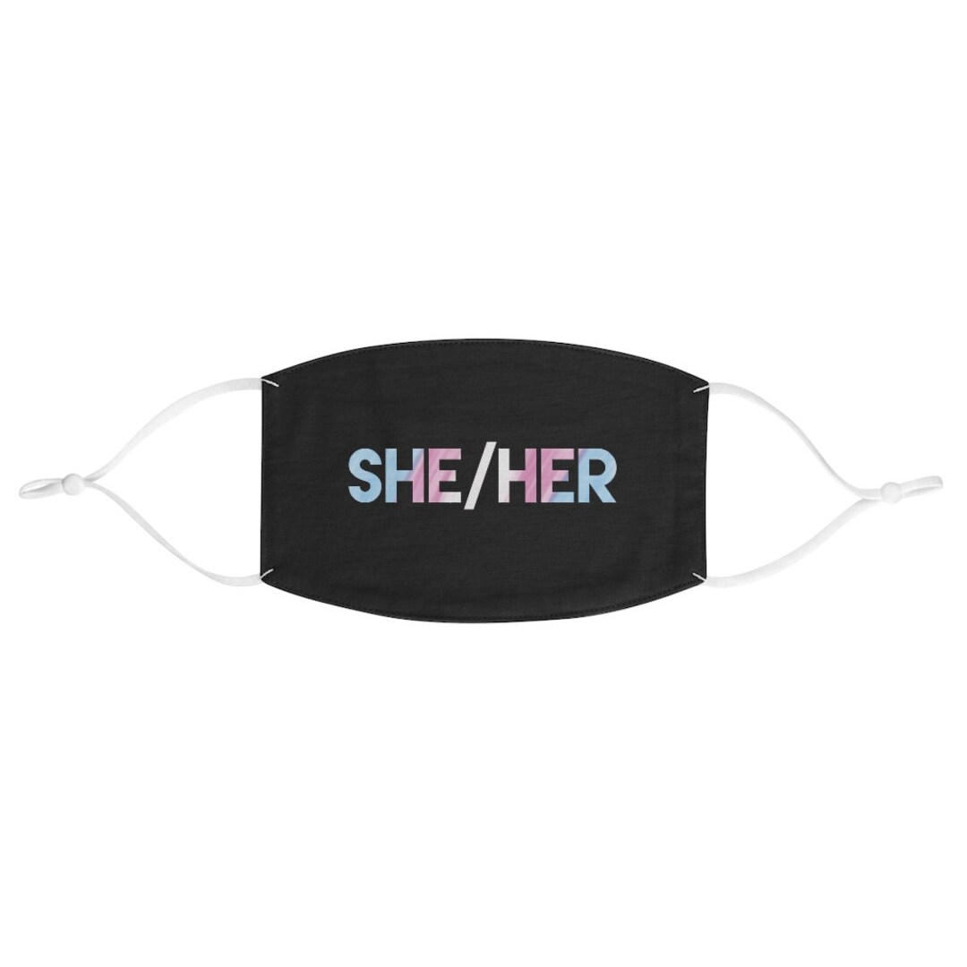 She Her Pronouns Face Mask With Transgender Flag Pride Mask for Friend ...