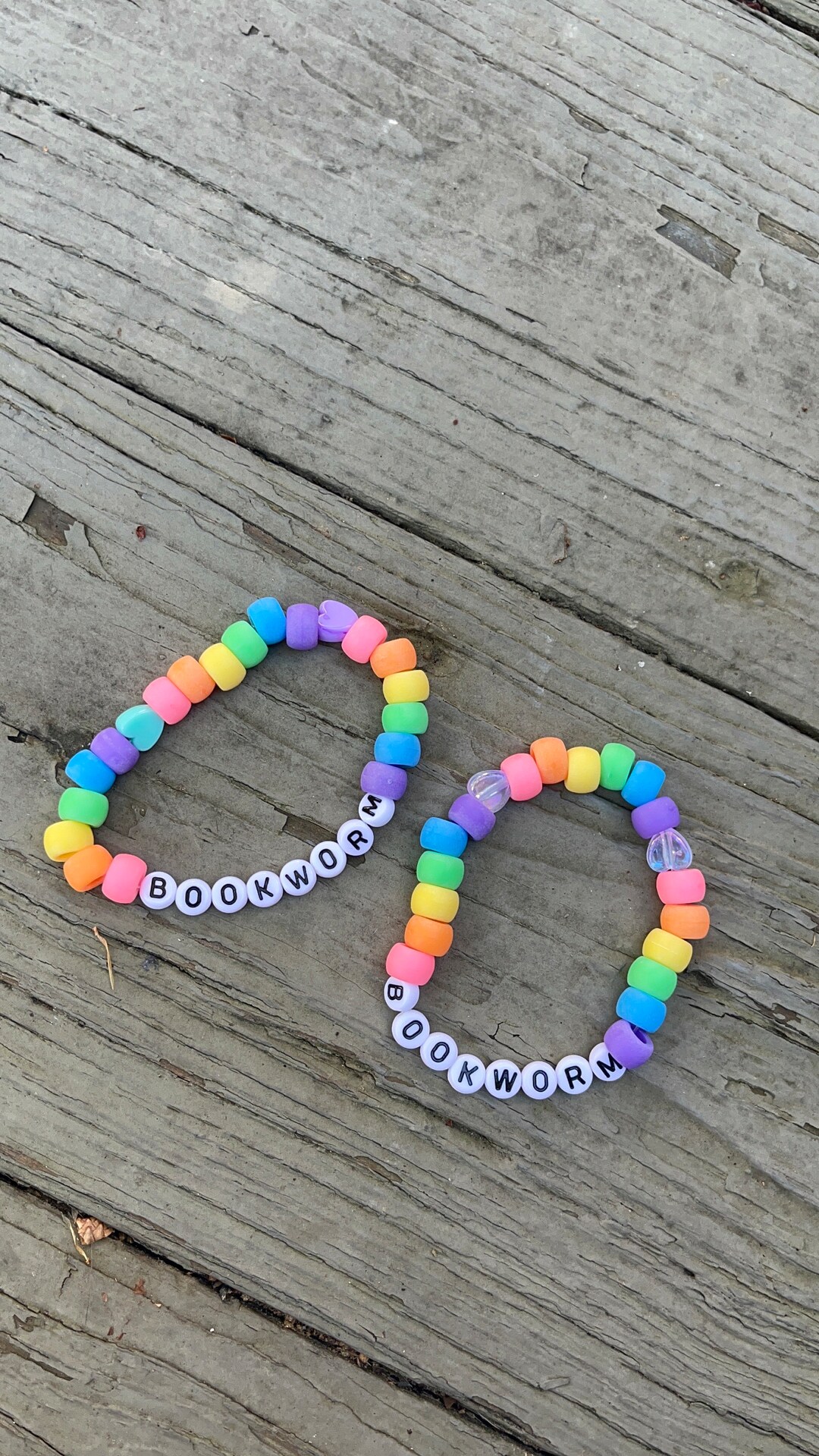 Bookworm Friendship Bracelet, Rainbow Bookish Beaded Bracelet, Book ...