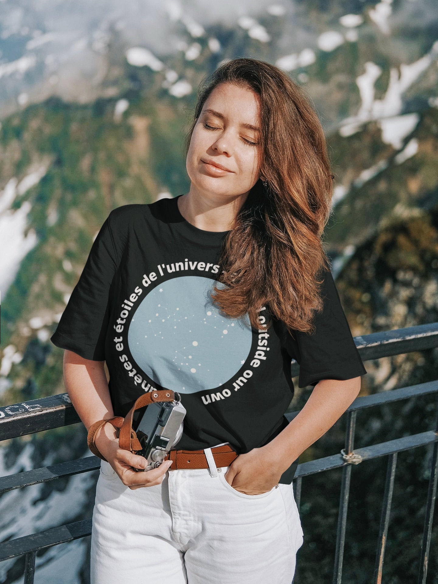 Planets and Stars Universe Shirt Tee in French, Astronomer Shirt ...