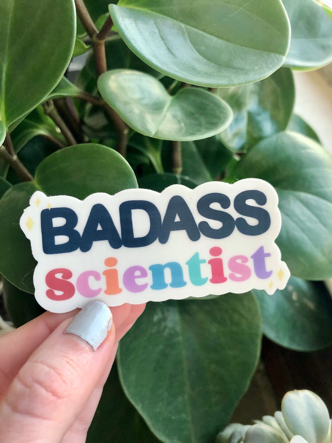 Badass Scientist Vinyl Sticker, Women in Science Colorful Sticker ...