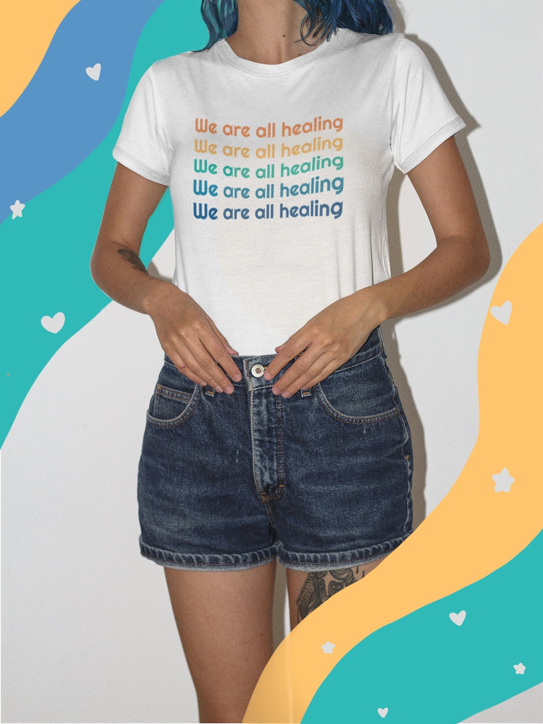 We Are All Healing Shirt Tee, Retro Mental Health Shirt, Compassion ...
