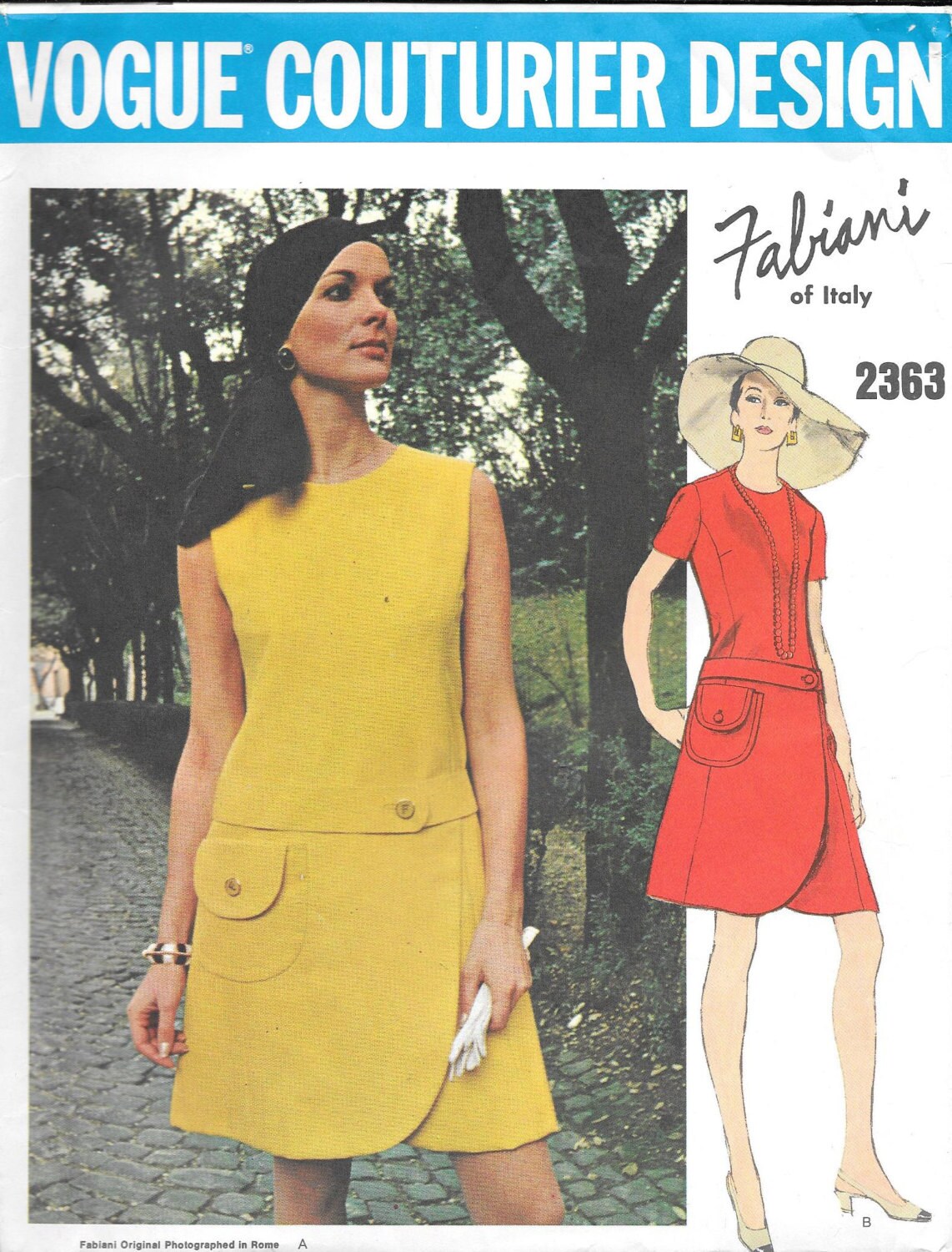 Vintage 1970s Vogue Couturier Design Pattern 2363 Fabiani of Italy ...