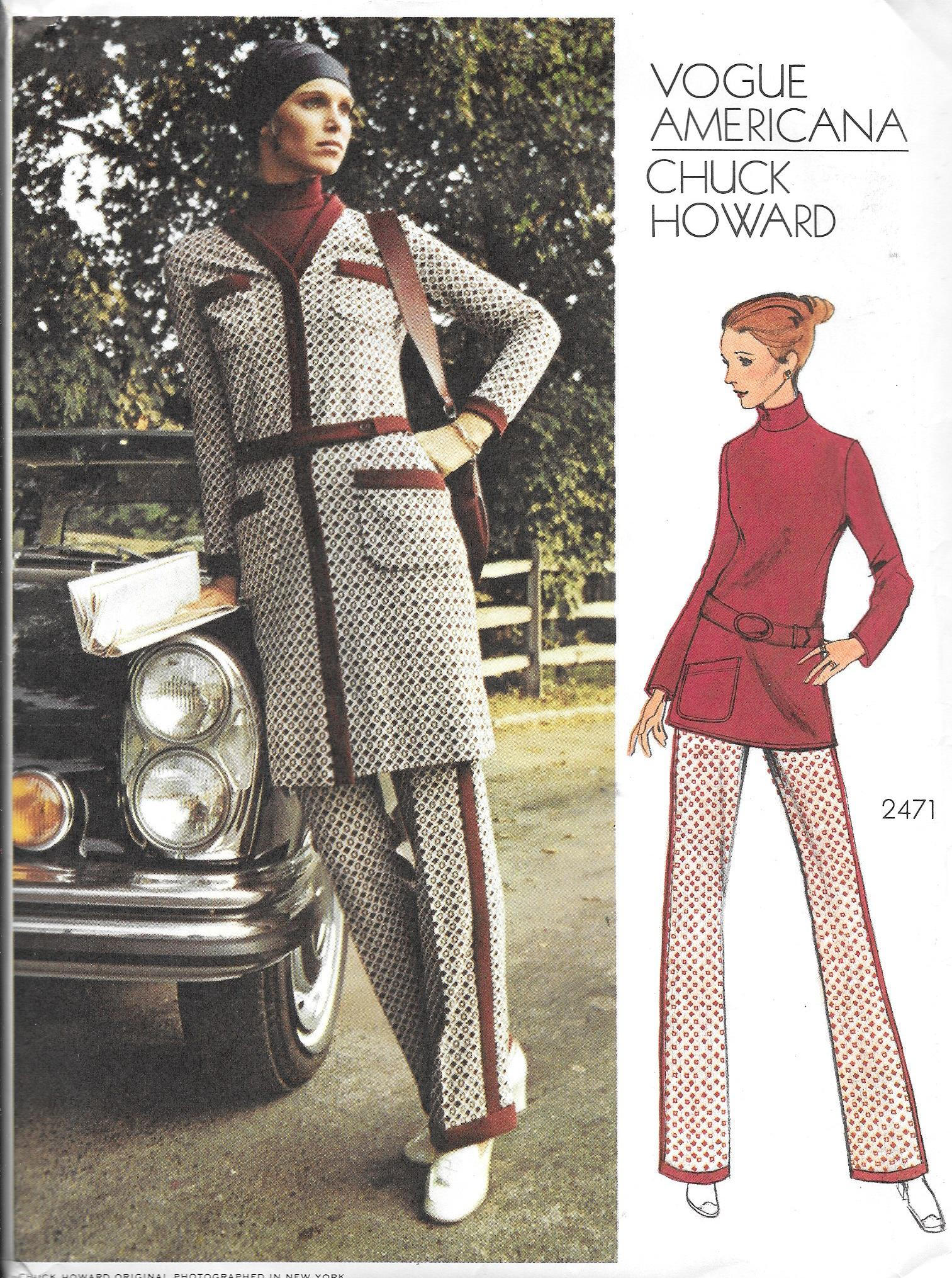 Vintage 1970s Vogue Americana Sewing Pattern 2471- Chuck Howard Misses ...