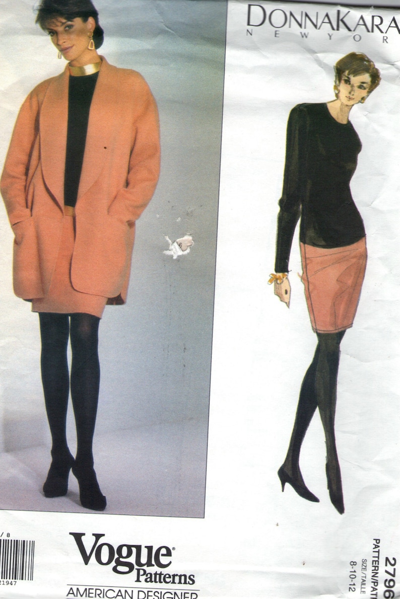 Vintage 1990s Vogue Sewing Pattern 2796- American Designer Donna Karan ...