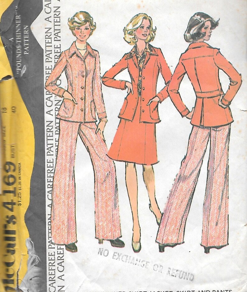 Vintage 1970s Mccall's Sewing Pattern 4169 Misses' Unlined Shirt-jacket ...