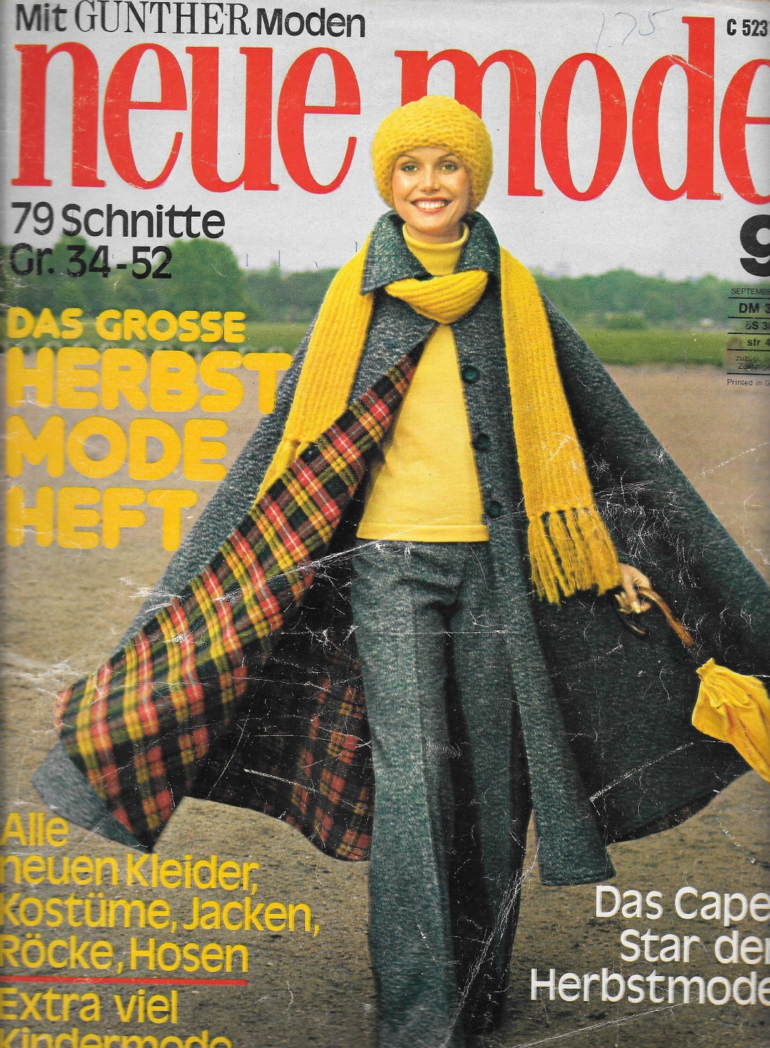 Neue Mode Sewing Magazine- September 1974 With Patterns and English ...