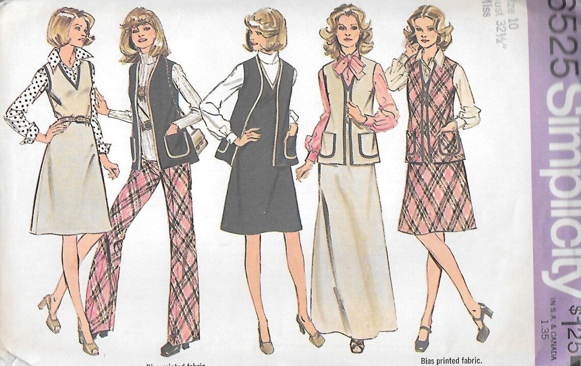 Vintage 1970s Simplicity Sewing Pattern 6525 Misses' - Etsy