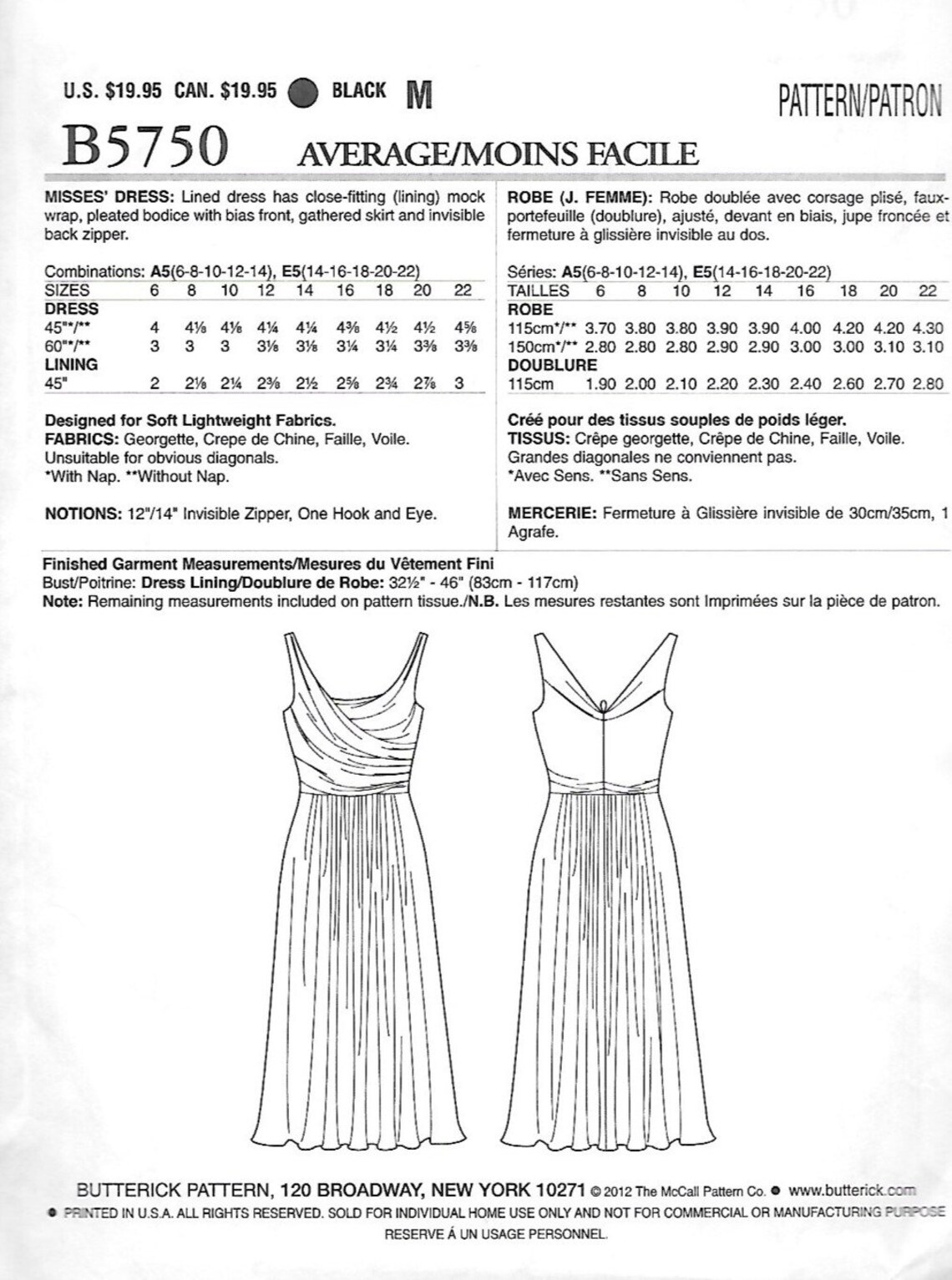 Butterick Sewing Pattern 5750 Suzi Chin Maggy Boutique - Etsy