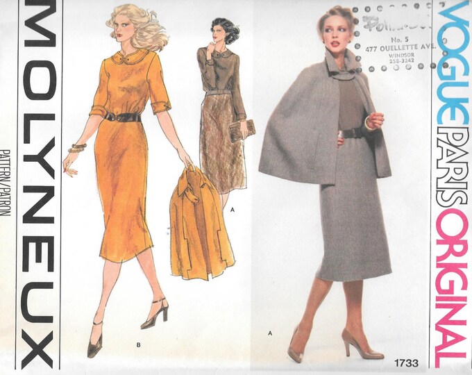 Vintage 1970s Vogue Paris Original Pattern 2382 Chloe Misses' Coat ...