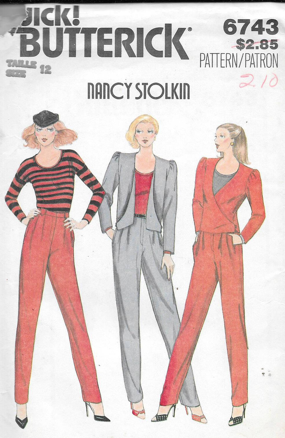 Vintage 1970s Butterick Sewing Pattern 6743 Nancy Stolkin Misses ...