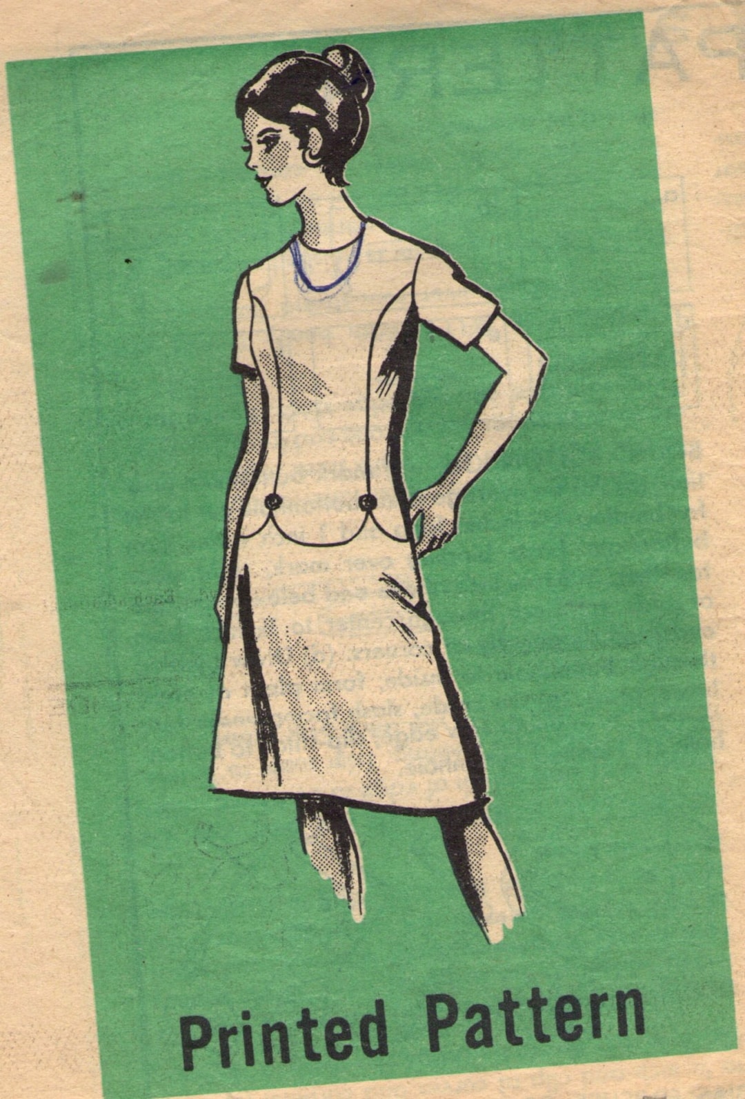 Vintage 1970s Mail Order Sewing Pattern 9212 - Misses' Size 16 1/2 Bust ...