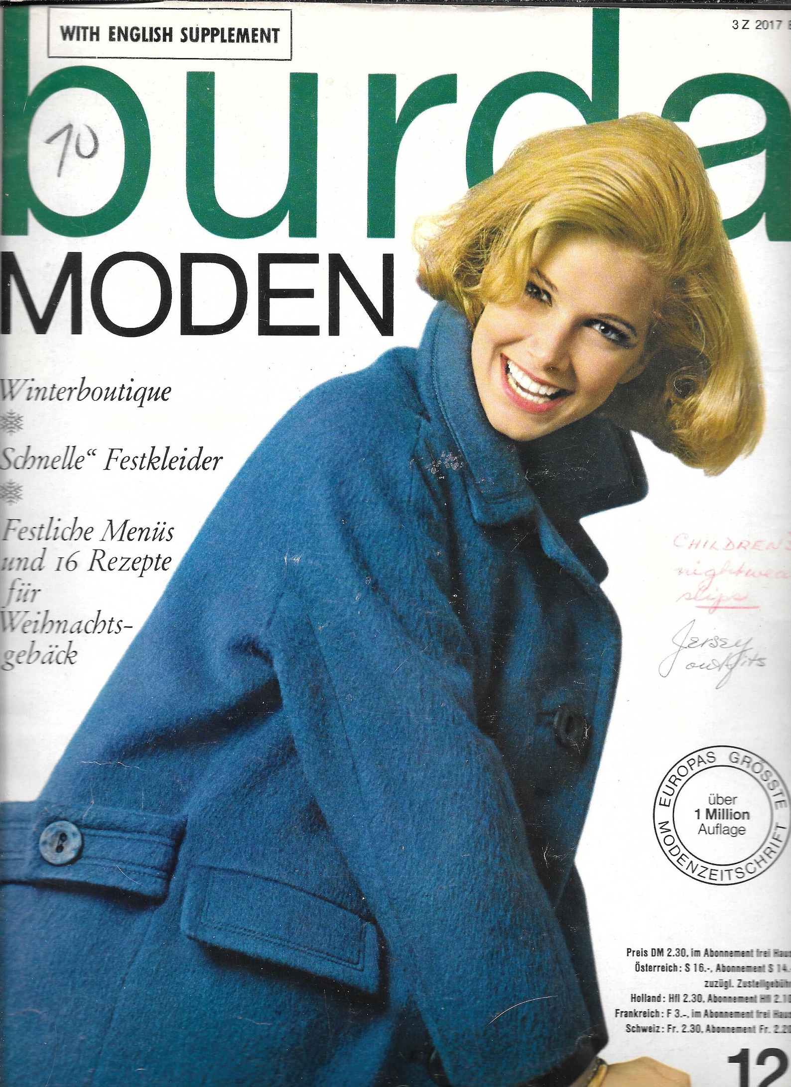 Burda Moden Magazine December 1964 Complete With Uncut - Etsy