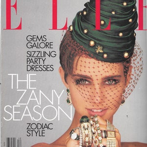 Elle Magazine December 1990, Roberta Chirko Cover - Etsy