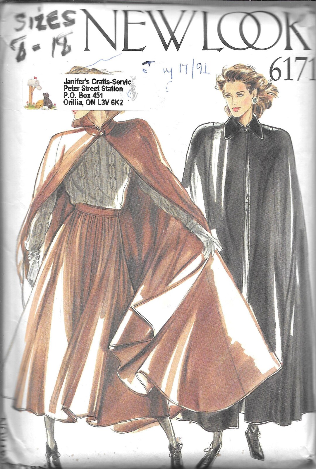 New Look Sewing Pattern 6171 - Misses' Cape and Skirt Size 8 to 18 ...