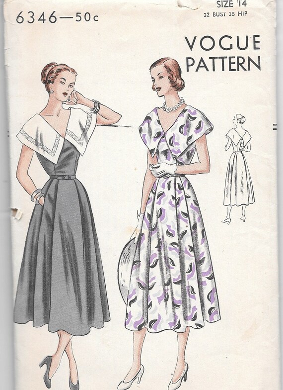 Vintage 1940s Vogue Sewing Pattern 6346 Misses' One | Etsy